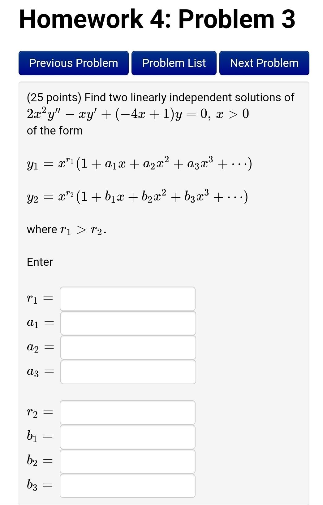 Solved Homework 4 Problem 3 Previous Problem Problem List 6501