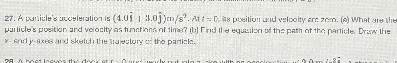 Solved A particle's acceleration is | Chegg.com