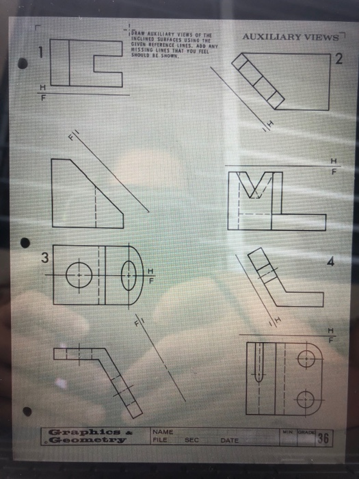 Solved AUXILIARY VIEWS ORA AUXILIARY VIEWS OF THE INCLINED | Chegg.com