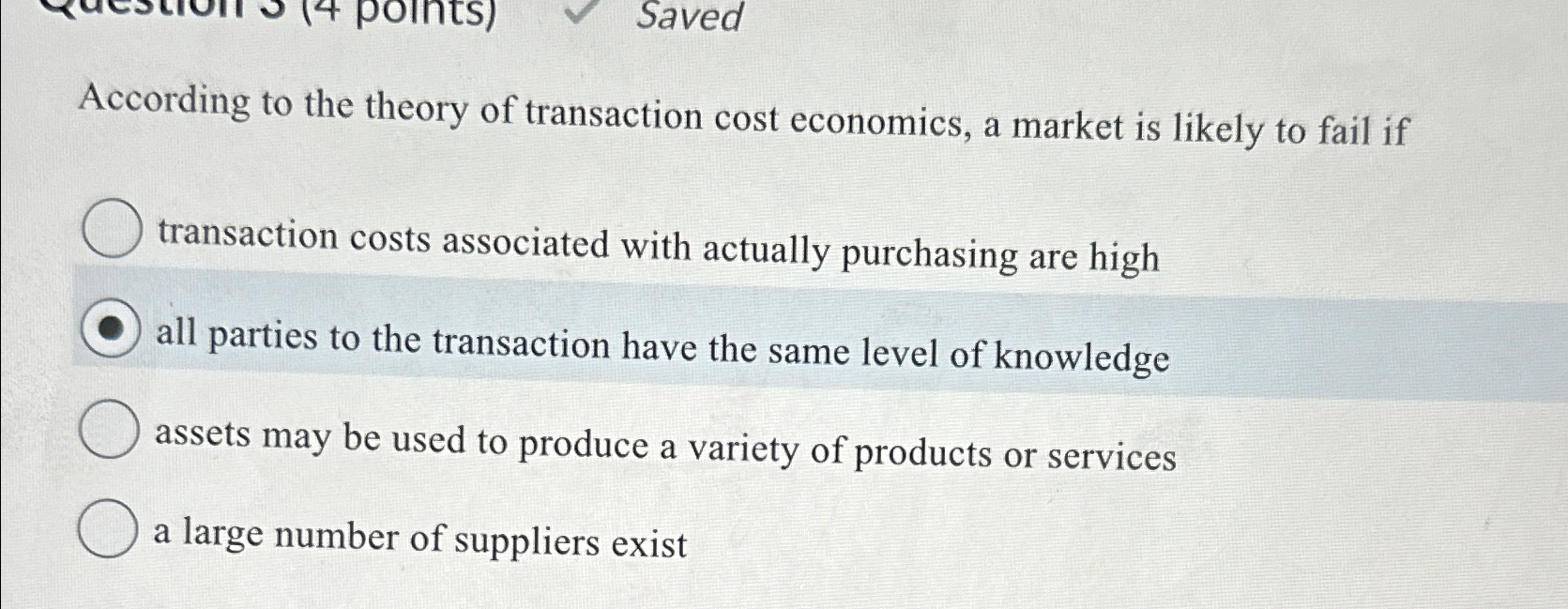 Solved According to the theory of transaction cost | Chegg.com