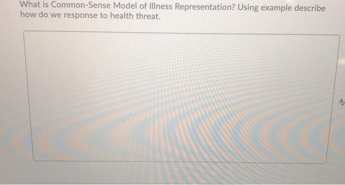 Solved What is Common-Sense Model of Illness Representation? | Chegg.com