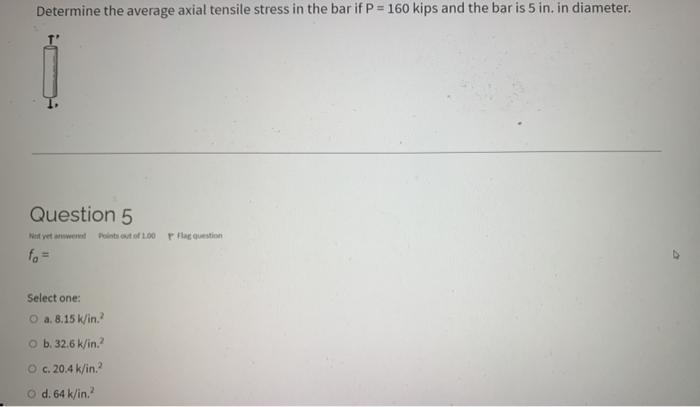 Solved Determine the average axial tensile stress in the bar | Chegg.com
