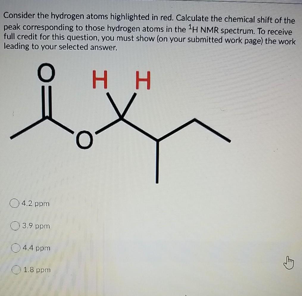 Solved Consider the hydrogen atoms highlighted in red. | Chegg.com