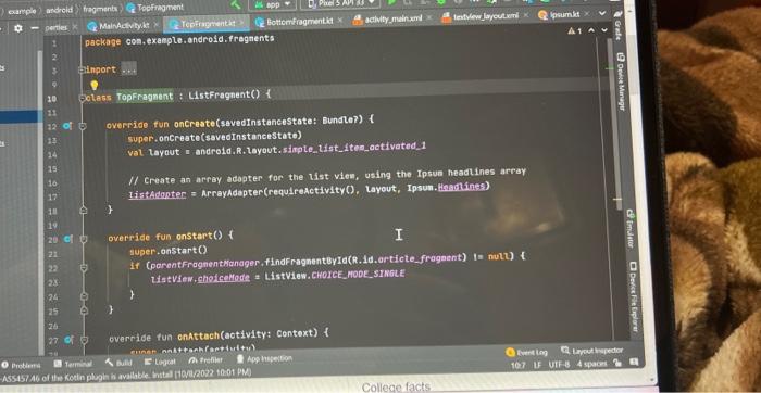 ties x Package con an pelass MainActivity : | Chegg.com