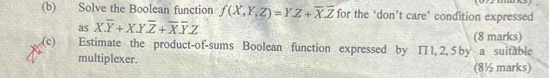 Solved (b) ﻿Solve the Boolean function | Chegg.com