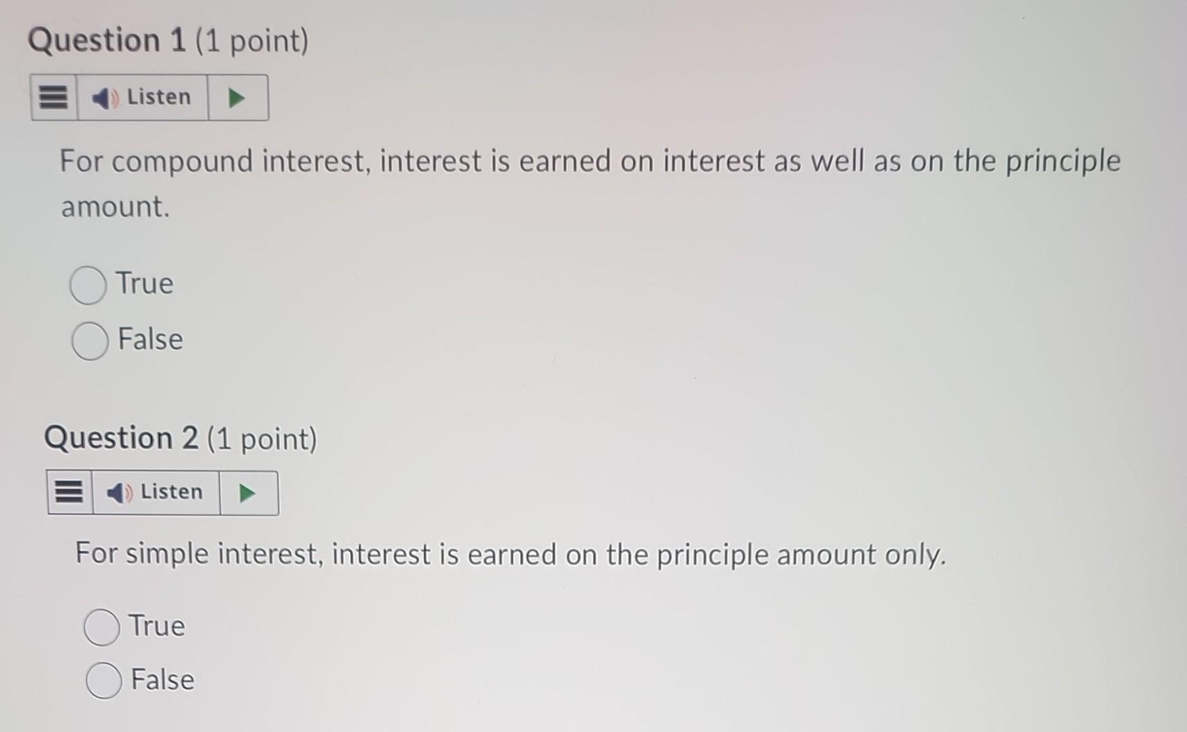 Solved For compound interest, interest is earned on interest | Chegg.com