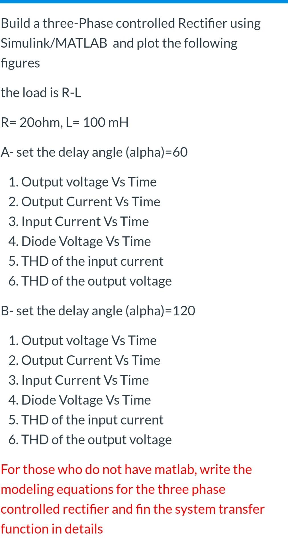 Solved Build a three-Phase controlled Rectifier using | Chegg.com