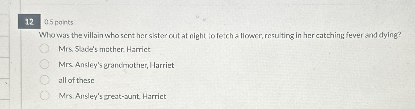 Solved 120.5 ﻿pointsWho was the villain who sent her sister | Chegg.com