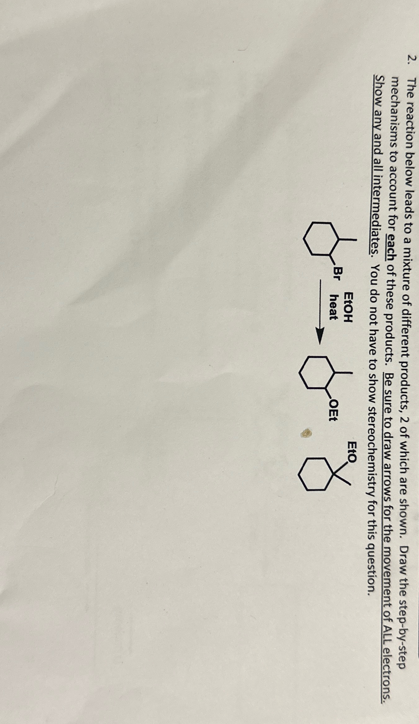 Solved The reaction below leads to a mixture of different | Chegg.com