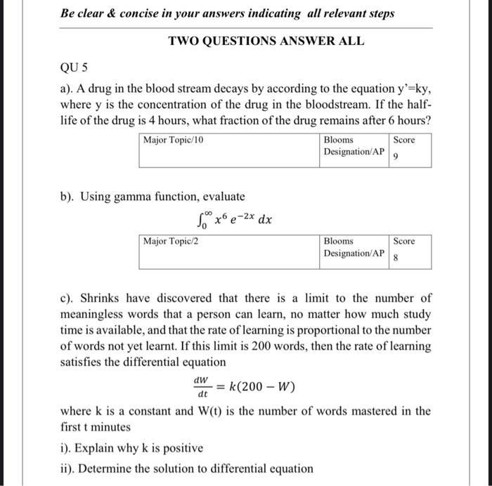 Solved Be clear & concise in your answers indicating all | Chegg.com