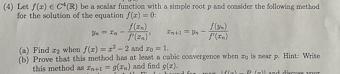 Solved (4) ﻿Let f(x)inC4(R) ﻿be a scalar function with a | Chegg.com