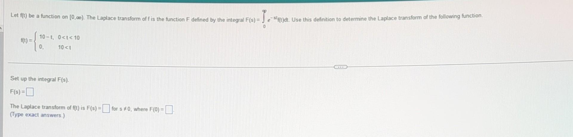 Solved f(t)={10−t,0,0 | Chegg.com