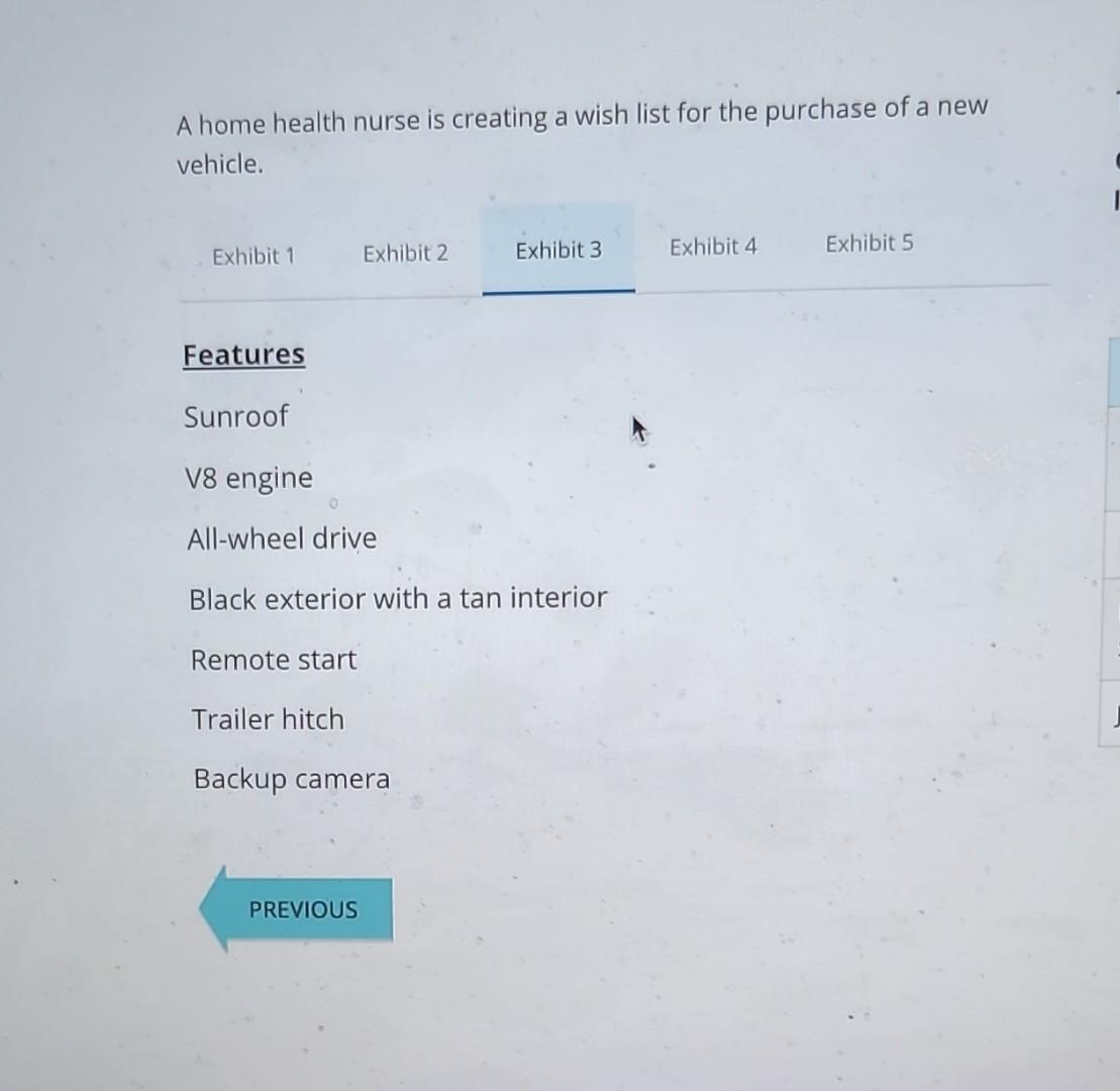 Solved A home health nurse is creating a wish list for the | Chegg.com
