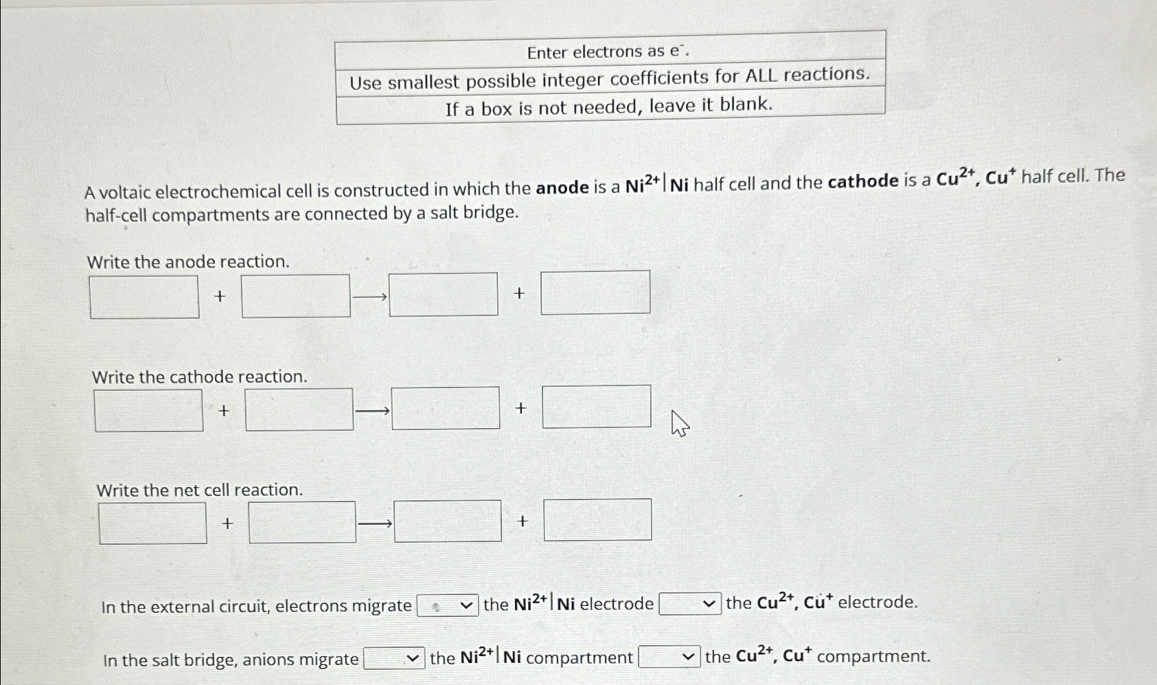 Solved Enter electrons as e-.Use smallest possible integer | Chegg.com