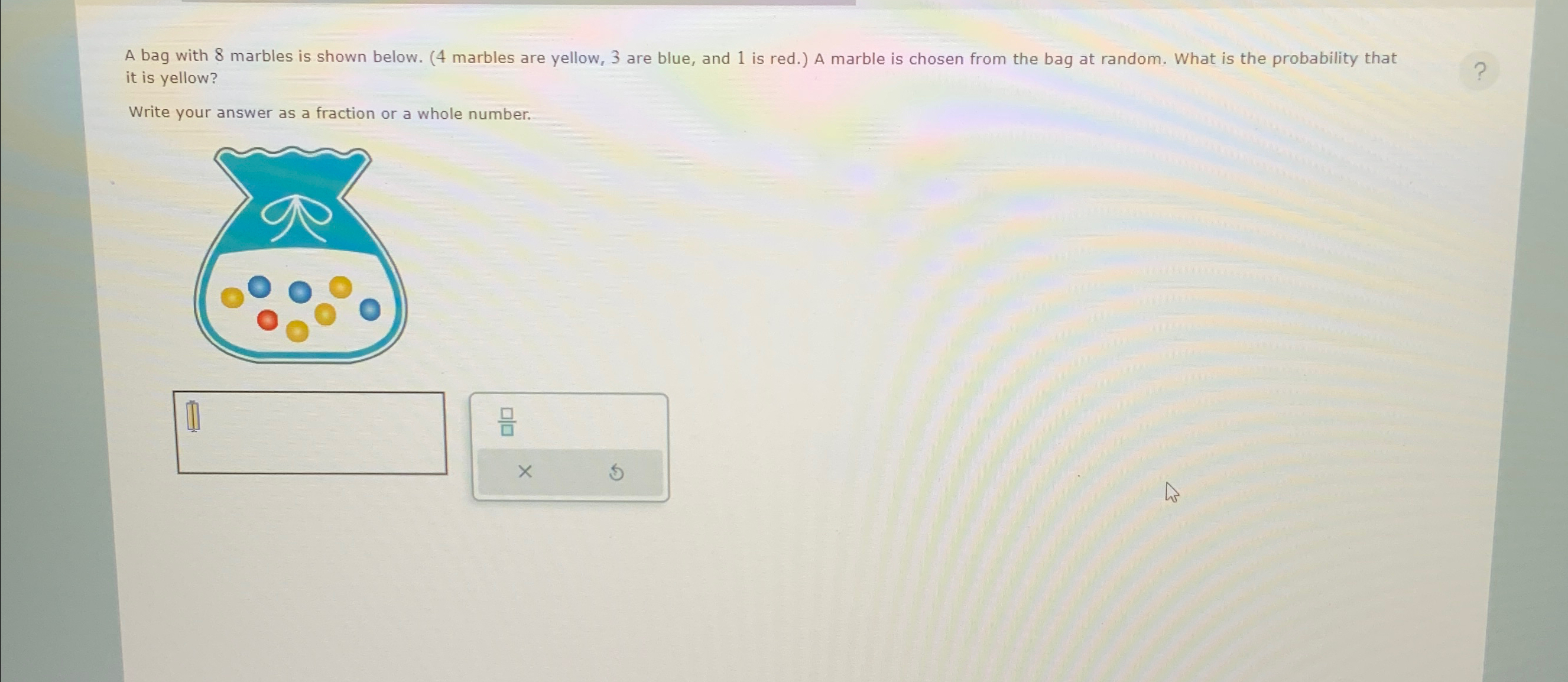 A bag with 8 ﻿marbles is shown below. ( 4 ﻿marbles | Chegg.com