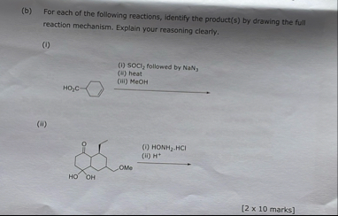 (b) ﻿For each of the following reactions, identify | Chegg.com