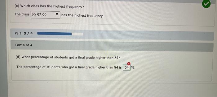 Solved The following frequency histogram presents the final | Chegg.com
