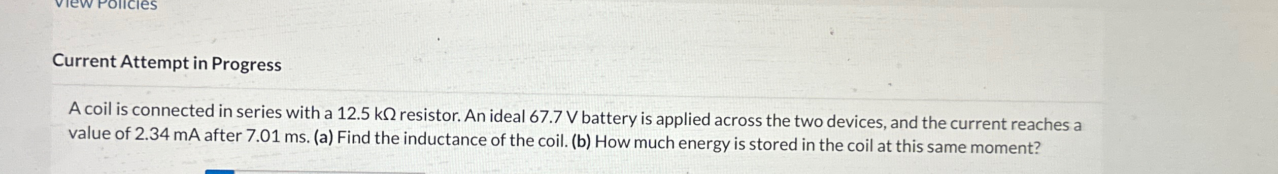 Solved Current Attempt in ProgressA coil is connected in | Chegg.com