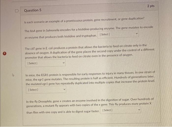Solved Is each scenario an example of a promiscuous protein, | Chegg.com