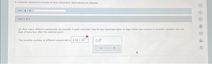 Solved A computer password consists of nine characters. | Chegg.com