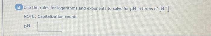 Solved a use the rules for logarithms and exponents to solve | Chegg.com