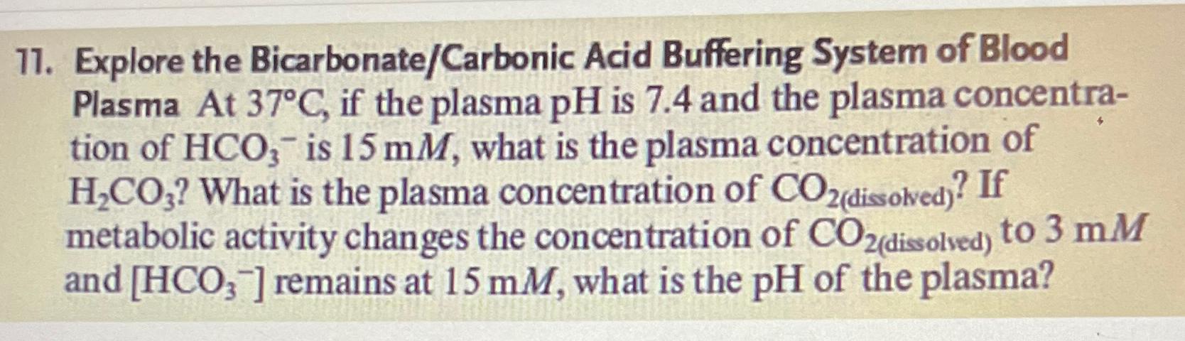 Solved Explore the Bicarbonate/Carbonic Acid Buffering | Chegg.com