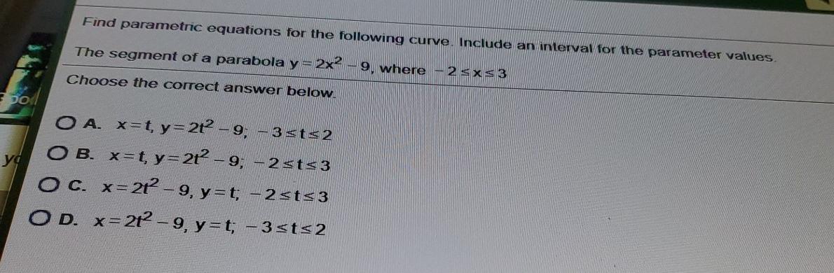 Solved Find parametric equations for the following curve. | Chegg.com