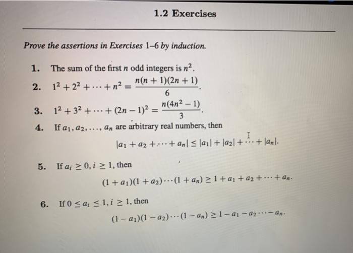 Solved 1.2 Exercises Prove the assertions in Exercises 1-6 | Chegg.com