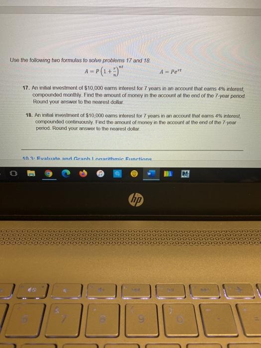 Solved Use the following two formulas to solve problems 17 | Chegg.com