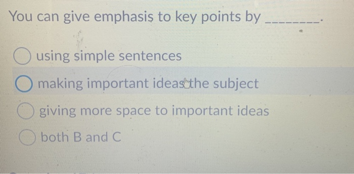 Solved You can give emphasis to key points by using simple | Chegg.com