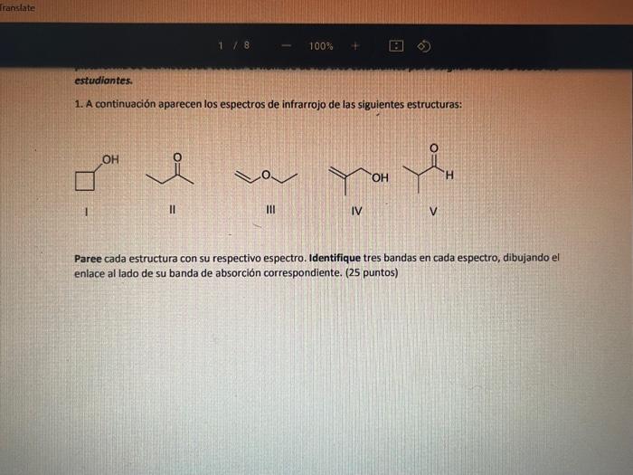 Solved Match each structure with its respective spectrum. | Chegg.com