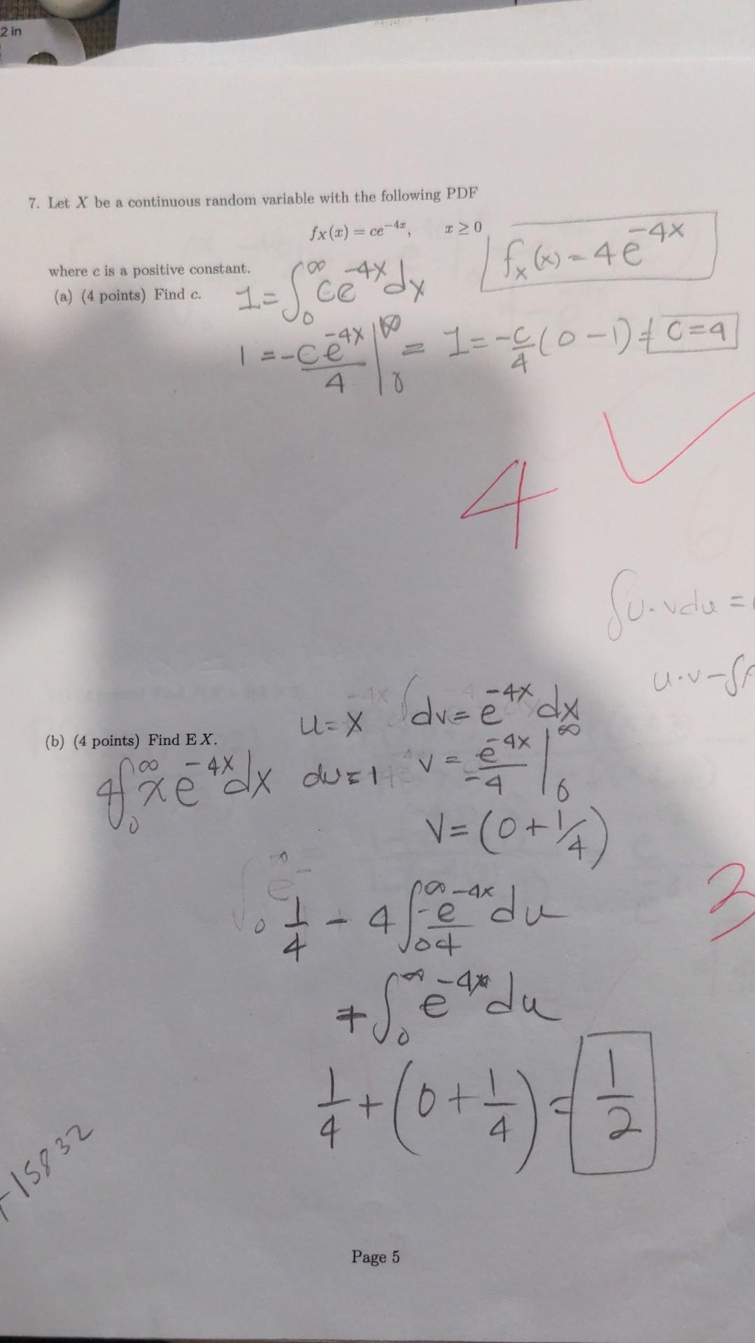 Solved 7. Let X be a continuous random variable with the | Chegg.com