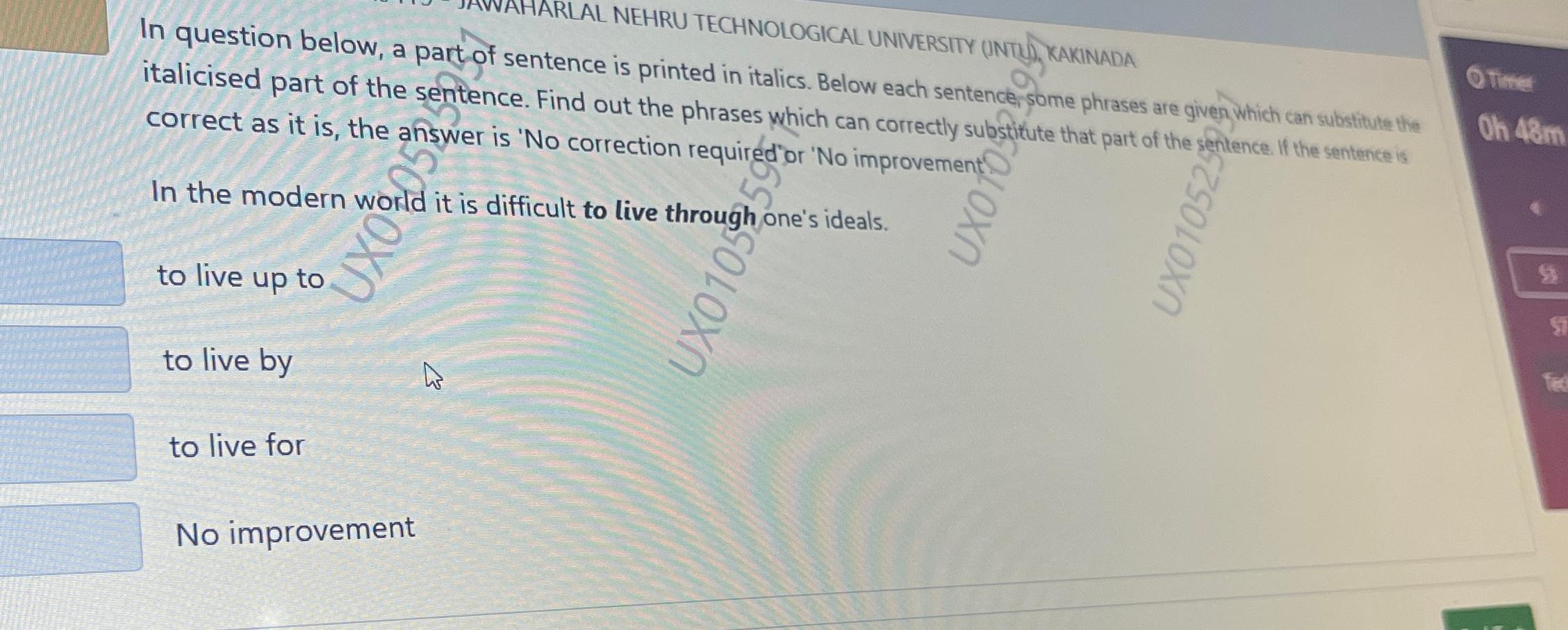 Solved NEHRU TECHNOLOGICAL UNIVERSITY (INTV), ﻿KAKINADA | Chegg.com