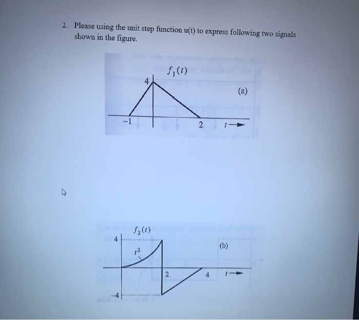 Solved 2. Please using the unit step function u(t) to | Chegg.com