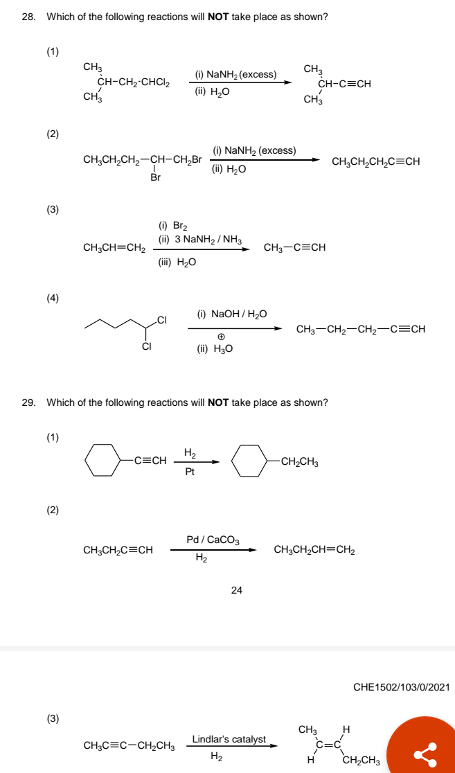 Solved 27. Alkynes can be prepared by the alkylation of | Chegg.com