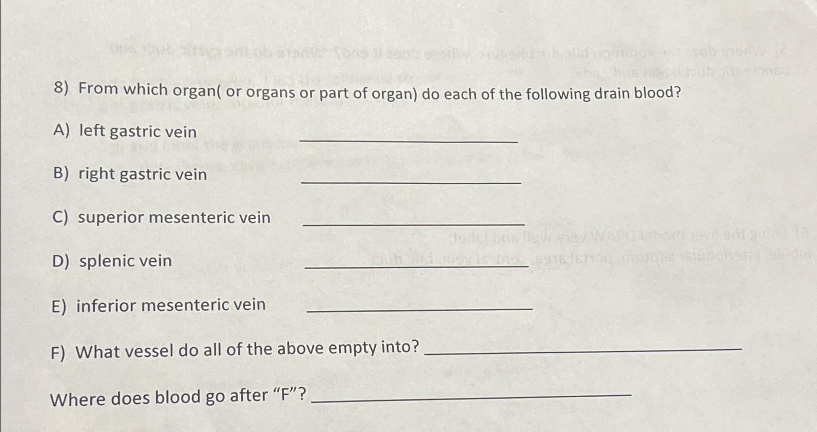 Solved From which organ( ﻿or organs or part of organ) ﻿do | Chegg.com