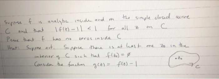 Solved Suppose f is analytic inside and on the simple closed | Chegg.com
