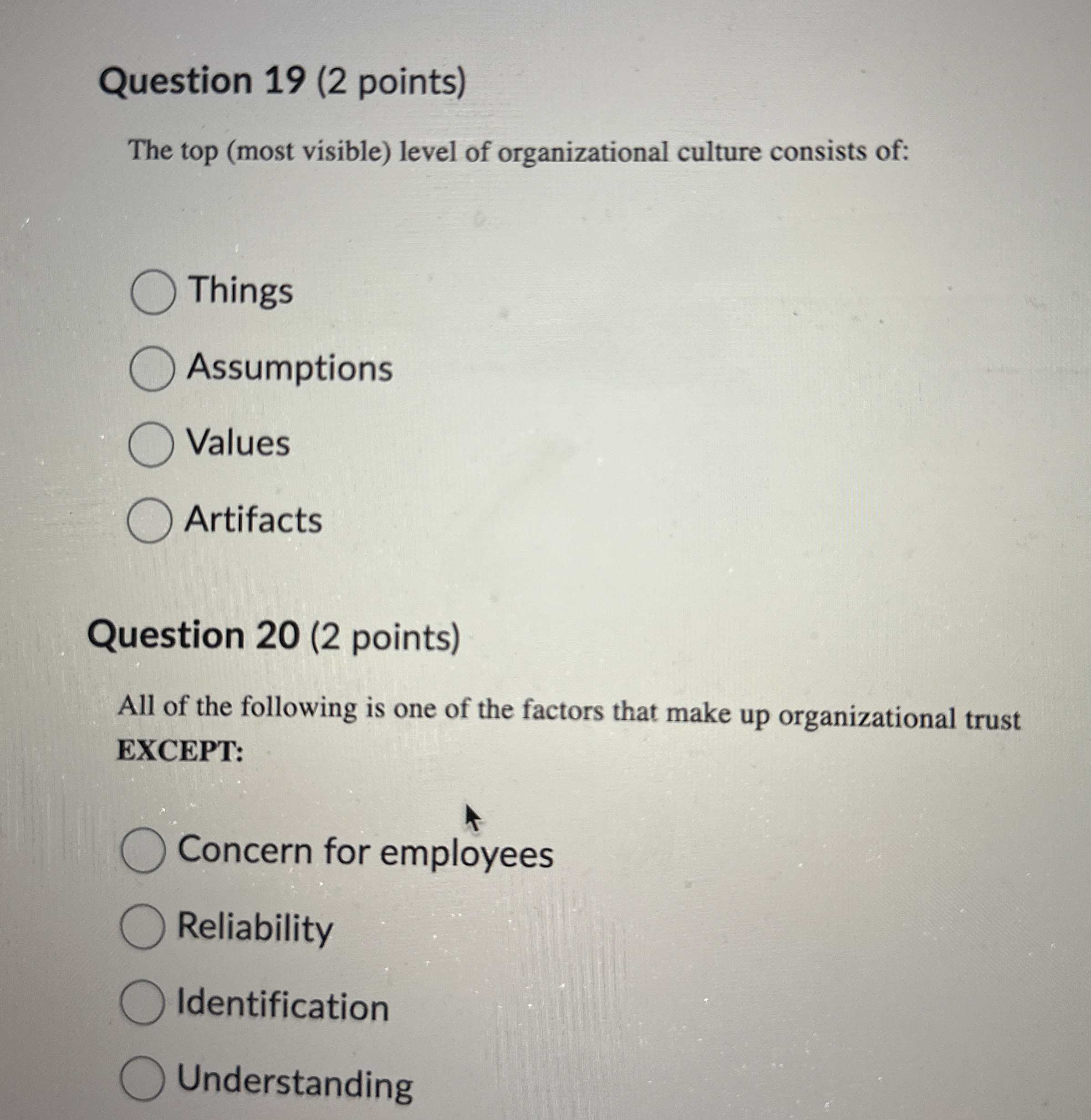 High Quality SOLUTION Question 19 (2 ﻿points)The top (most visible) ﻿level | Chegg.com