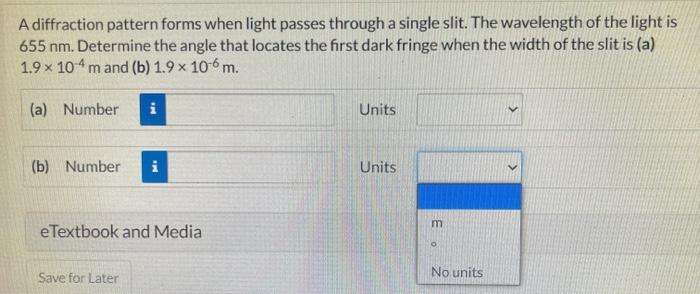 Solved A diffraction pattern forms when light passes through | Chegg.com