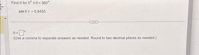 Solved Find 0 for 0° ≤0