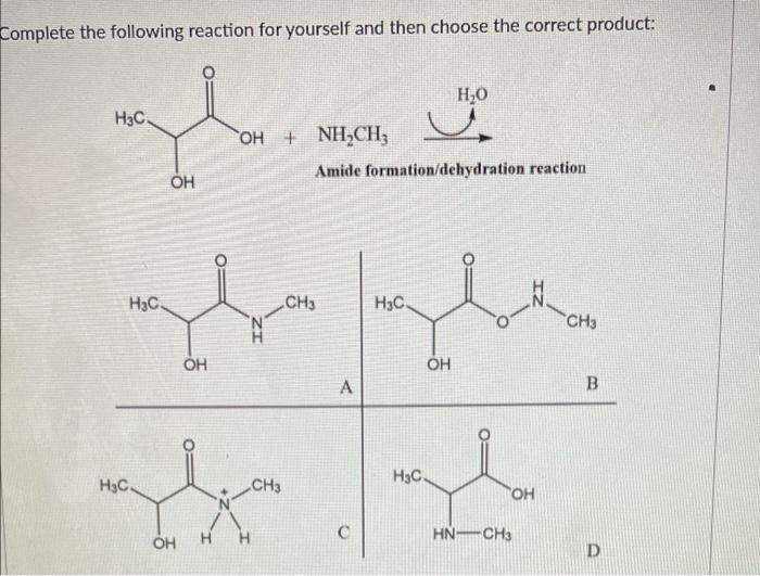 Solved Complete the following reaction for yourself and then | Chegg.com