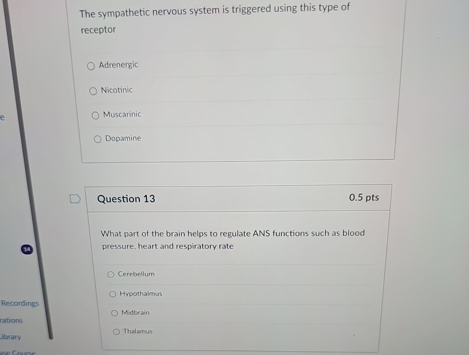 Solved The sympathetic nervous system is triggered using | Chegg.com