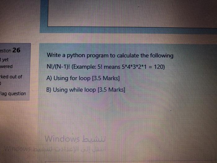 Solved estion 26 yet wered Write a python program to | Chegg.com