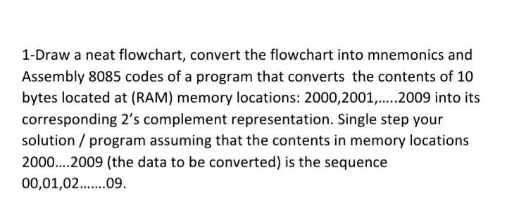 Solved 1-Draw a neat flowchart, convert the flowchart into | Chegg.com