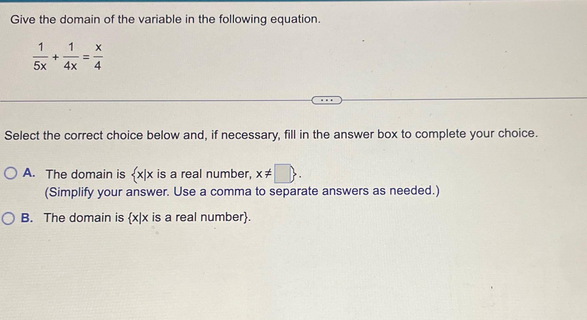 Solved Give the domain of the variable in the following | Chegg.com