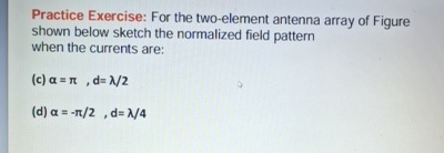Solved Practice Exercise: For the two-element antenna array | Chegg.com