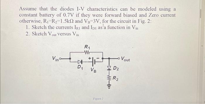 Solved Assume that the diodes I-V characteristics can be | Chegg.com