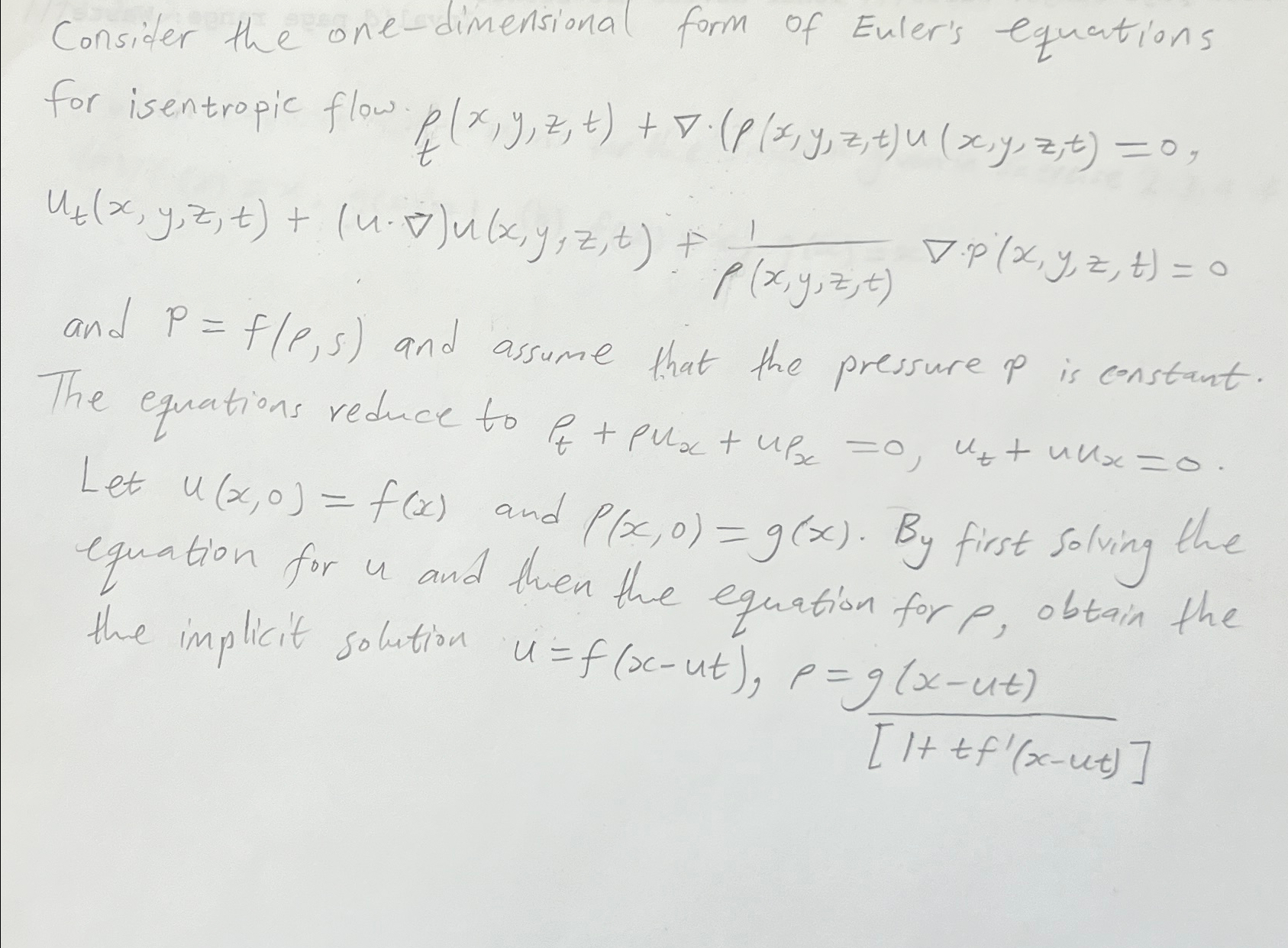 Solved Consider the one-dimensional form of Euler's | Chegg.com