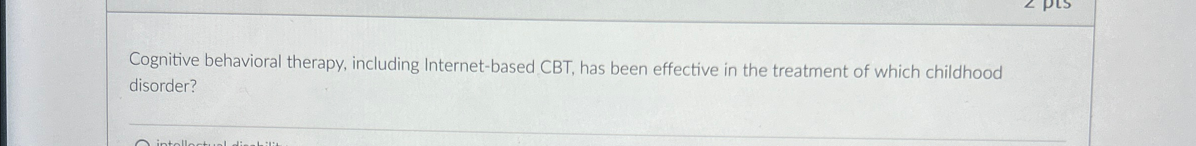 Solved Cognitive behavioral therapy, including | Chegg.com