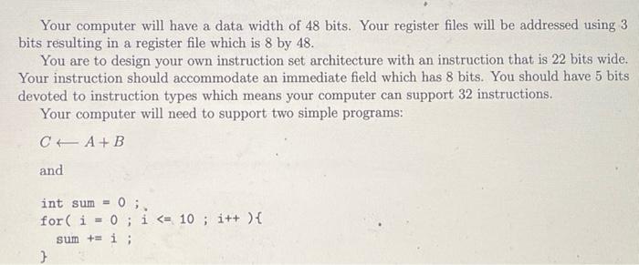 Solved In this project, you are to design your own | Chegg.com